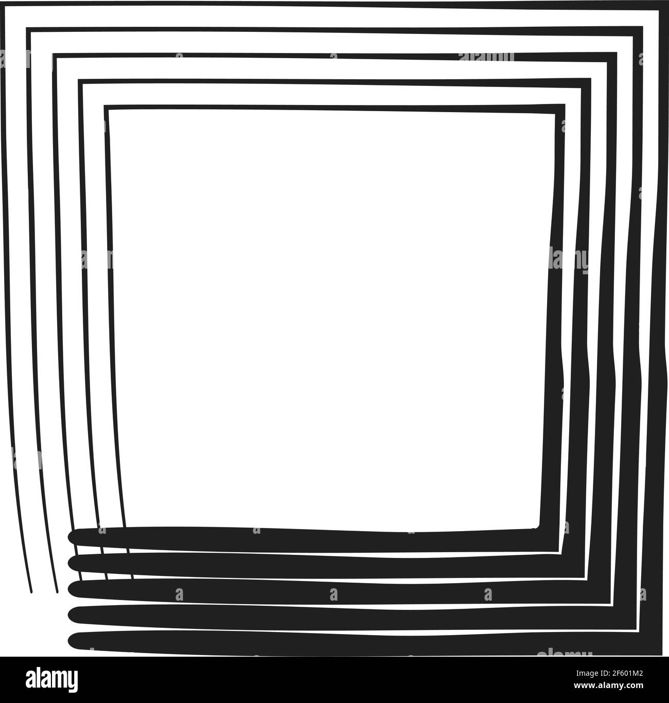 Concentric square element. Square with drawn lines vector illustration ...