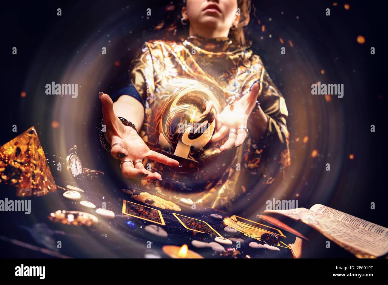 Conjuring and spell hands hi-res stock photography and images - Alamy