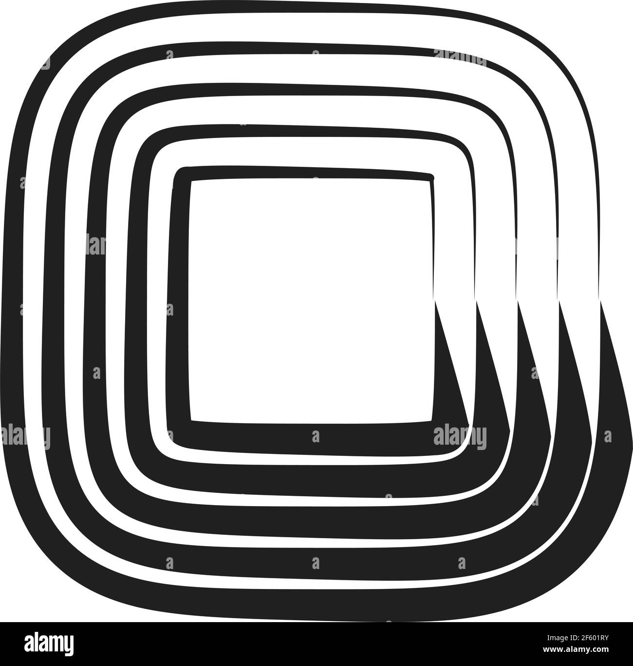 Concentric square element. Square with drawn lines vector illustration ...