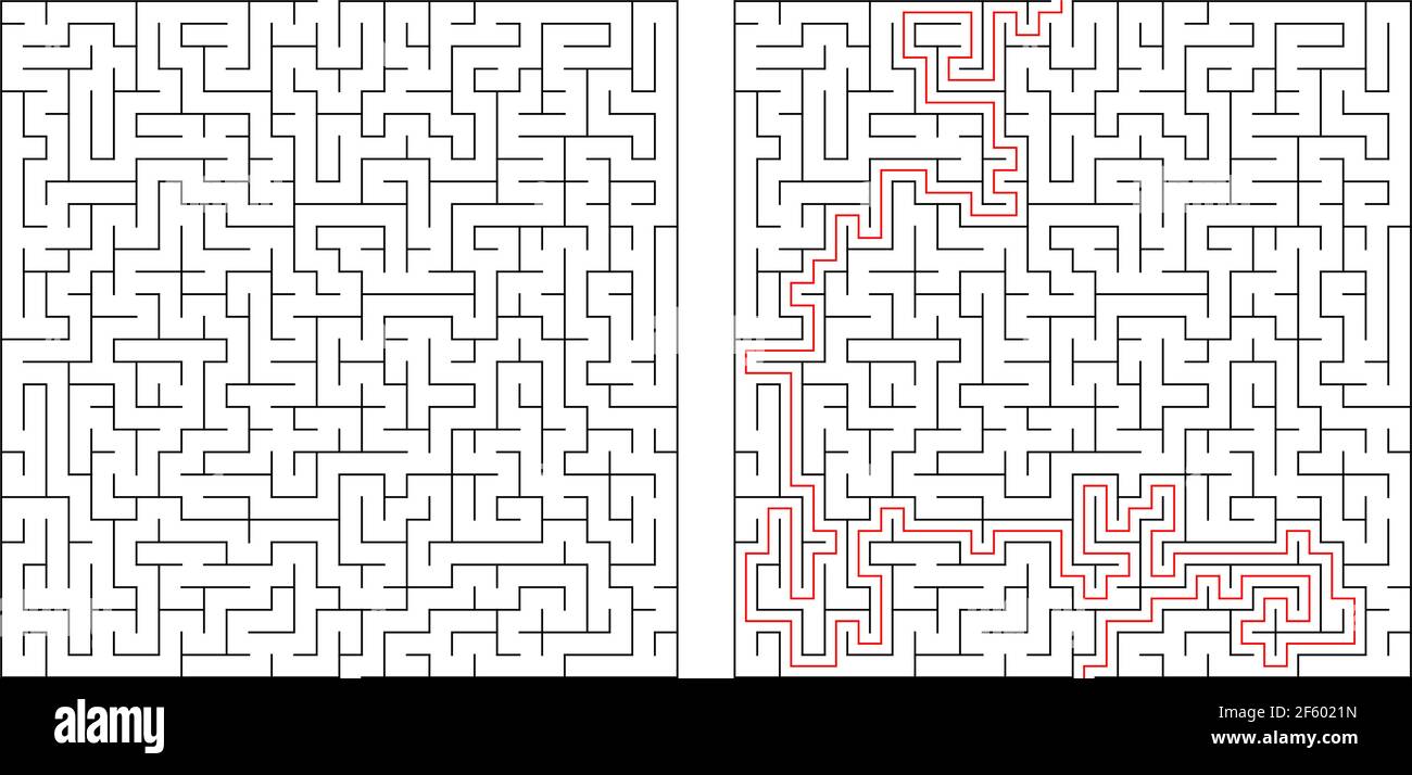Maze, labyrinth puzzle game. Riddle, brain-teaser game concept ...