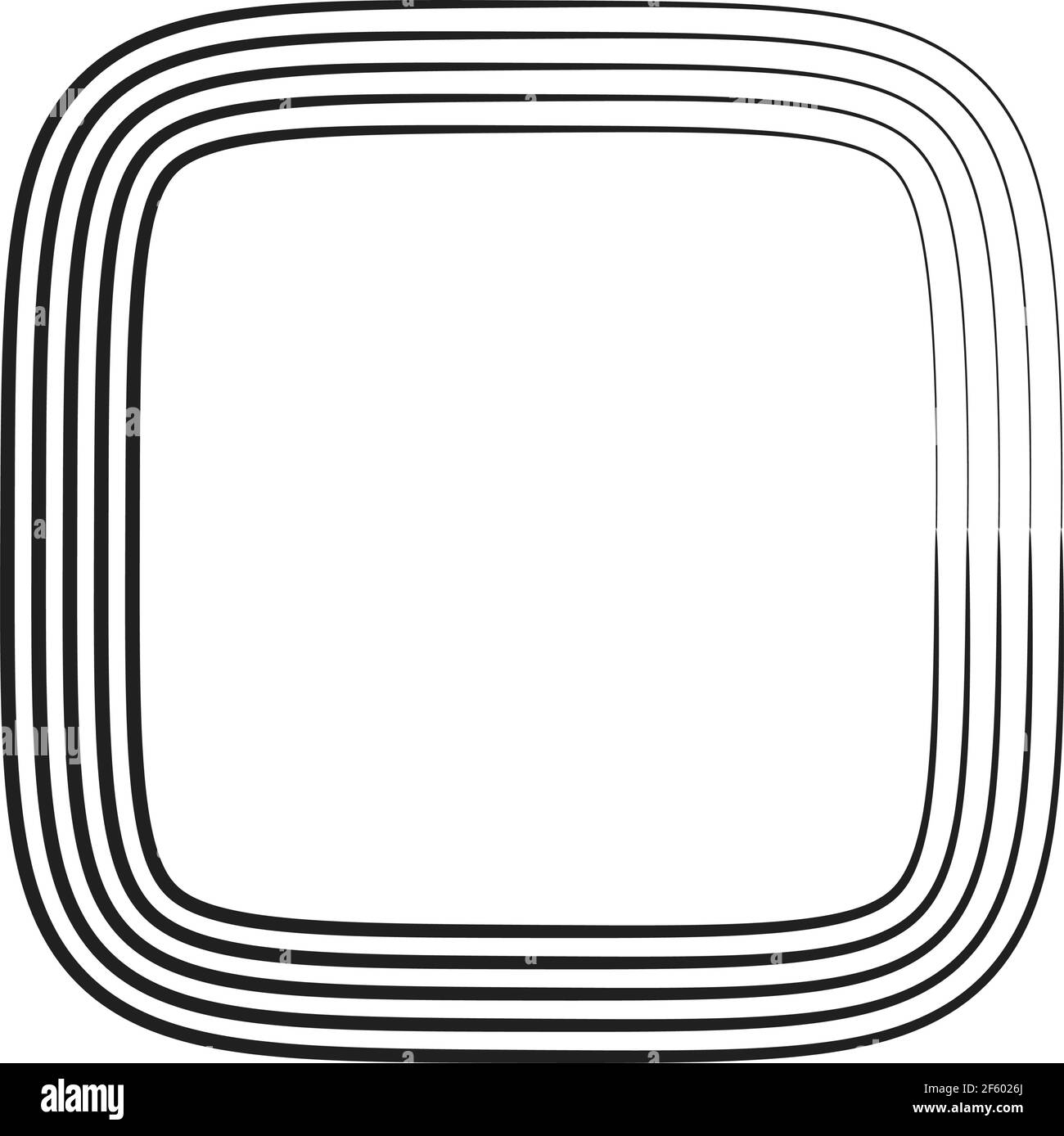 Concentric square element. Square with drawn lines vector illustration ...