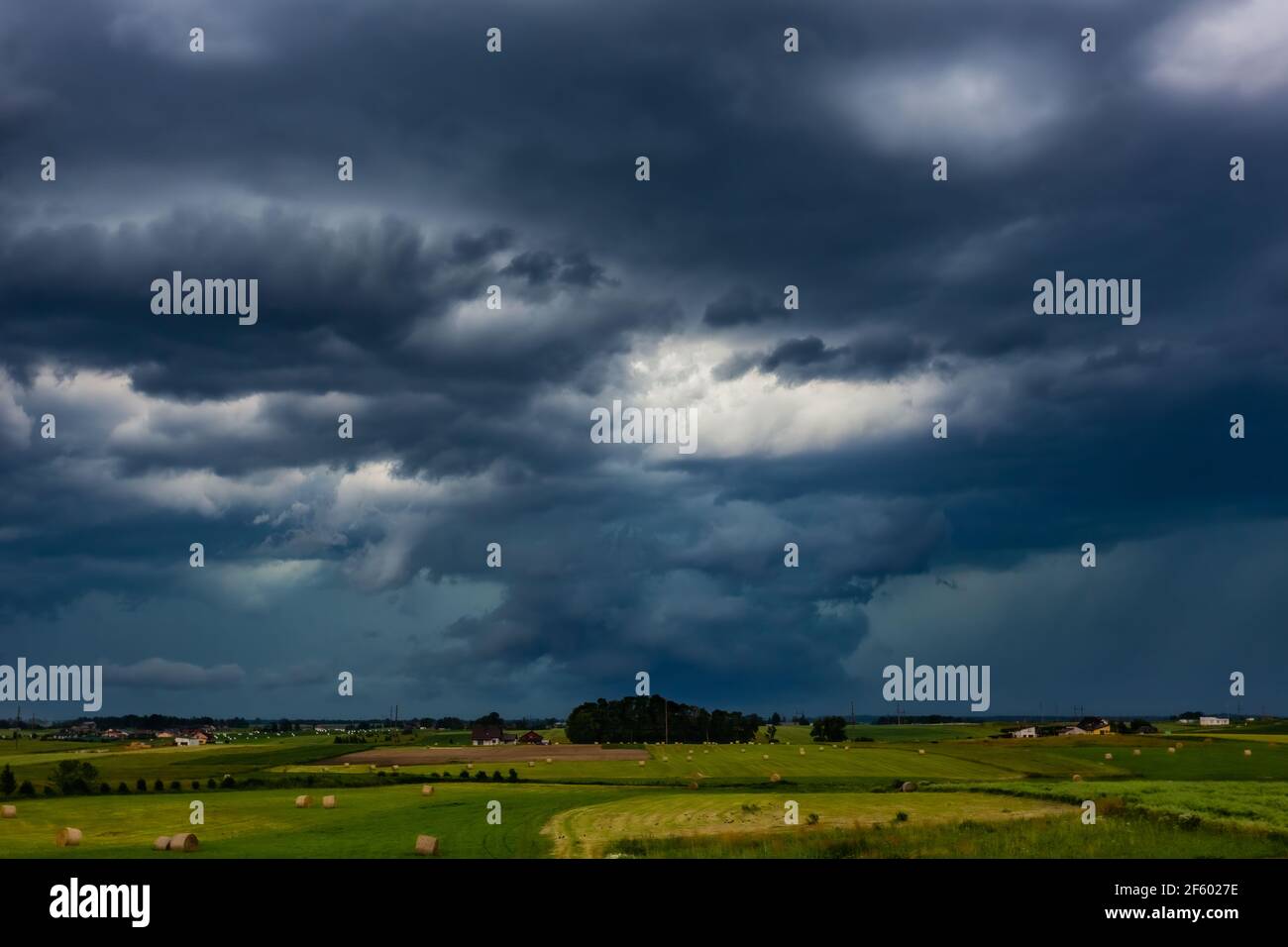 Supercell storm clouds with wall cloud and intense rain Stock Photo - Alamy