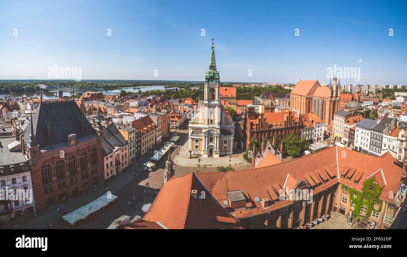 Torun, Poland - August 2020 : Panoramic view of The Church of the Holy ...