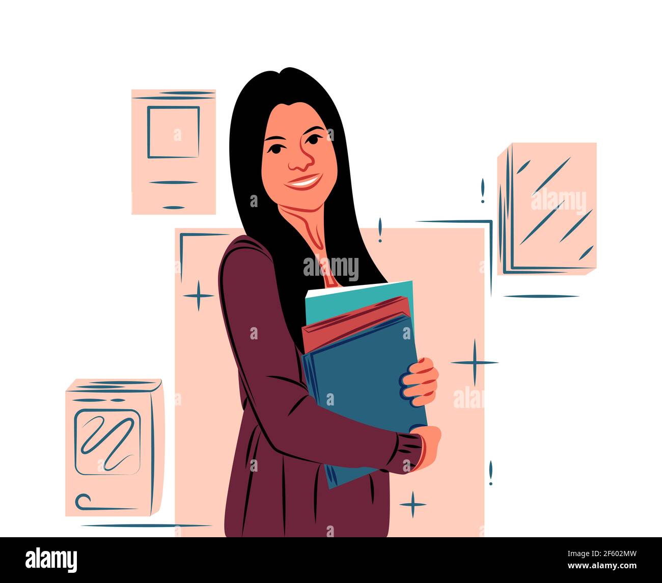 Vector teacher in shadow of sharp lines style Stock Vector Image & Art ...