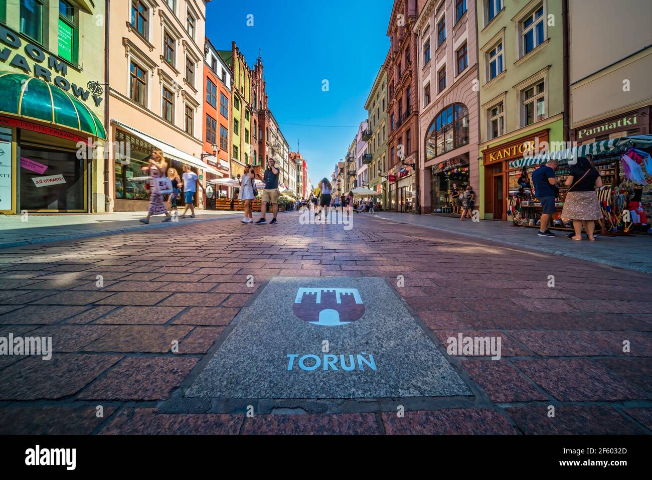 Torun, Poland - August 2020 : Torun city emblem sign on the street ...