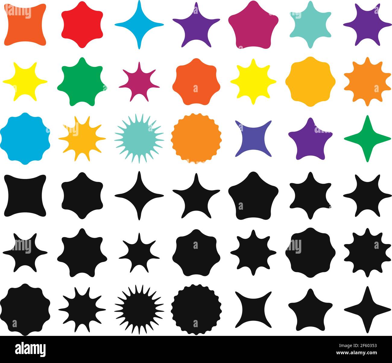 Star, starburst, sunburst icon, symbol. Radial shape, design element ...