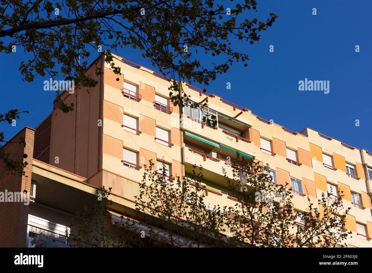 Cornices of buildings against a background of blue sky; angles formed ...