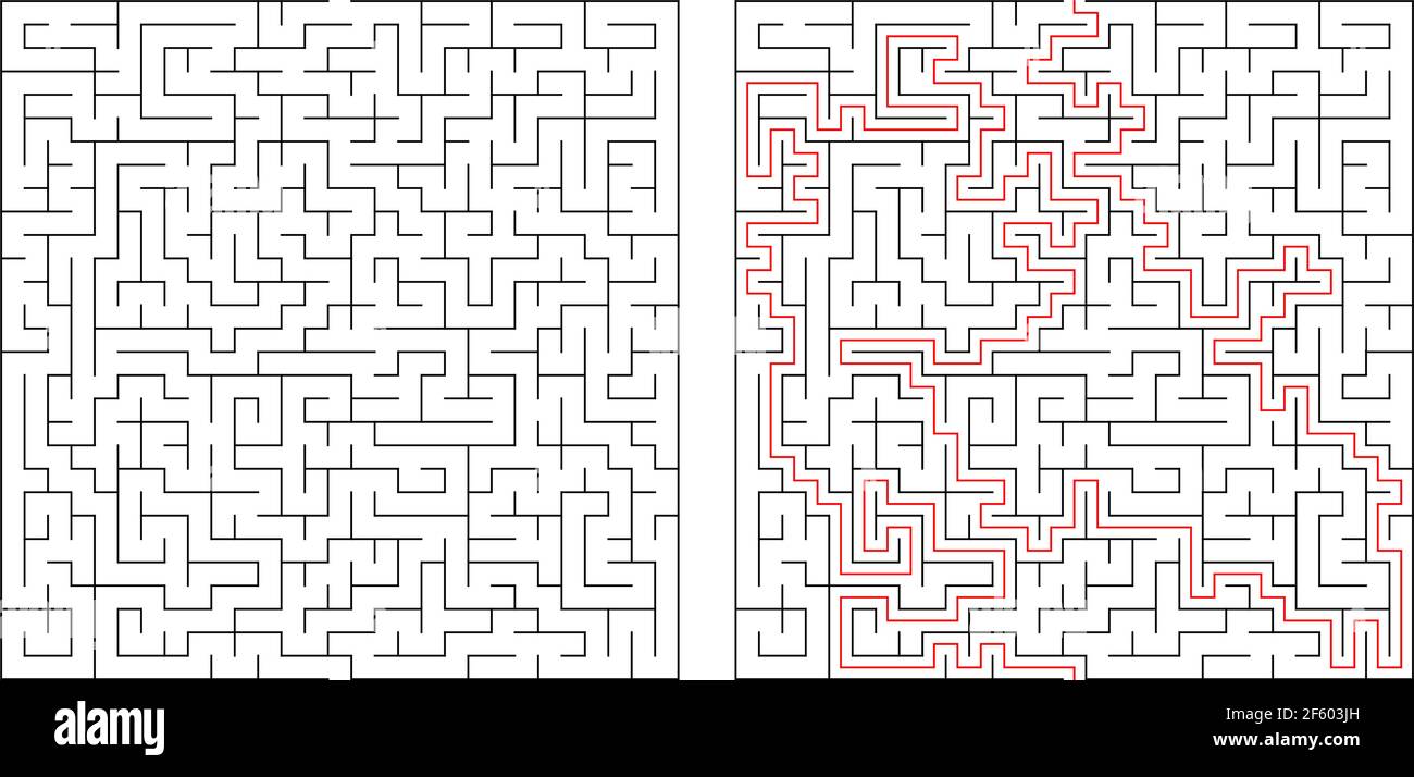 Maze, labyrinth puzzle game. Riddle, brain-teaser game concept ...