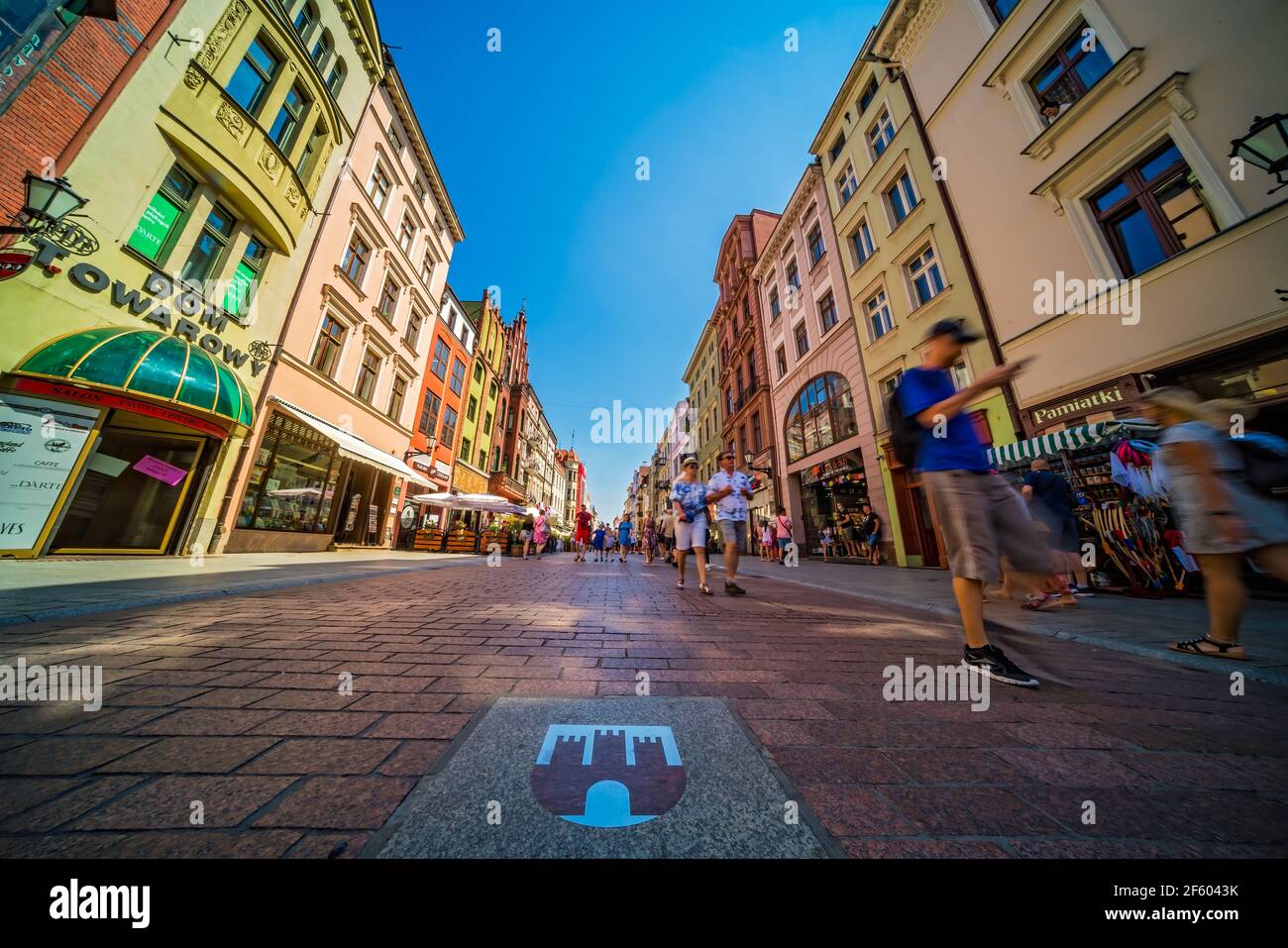 Torun, Poland - August 2020 : Torun city emblem sign on the street ...