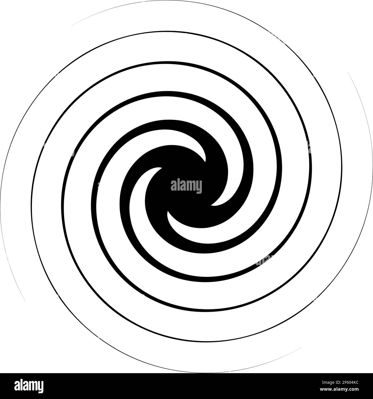 Radial, radiating spiral, swirl, twirl element shape — Stock vector ...