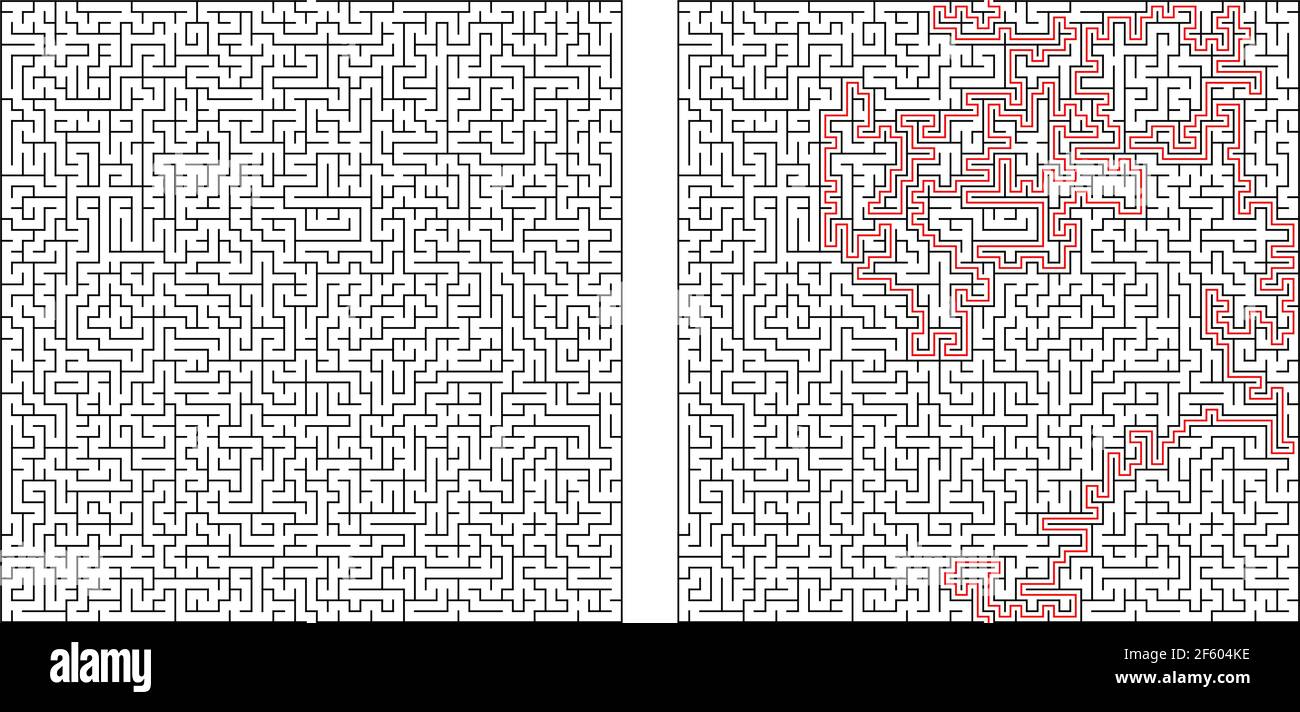 Maze, labyrinth puzzle game. Riddle, brain-teaser game concept ...