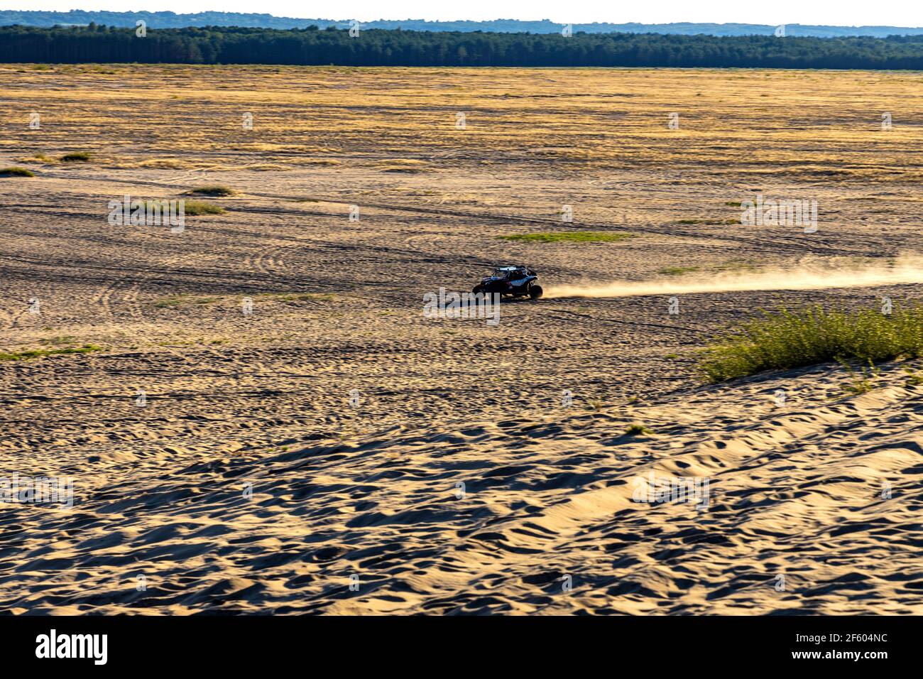 Bledowska Desert, Poland - August 25, 2020: Panoramic view of Bledowska ...