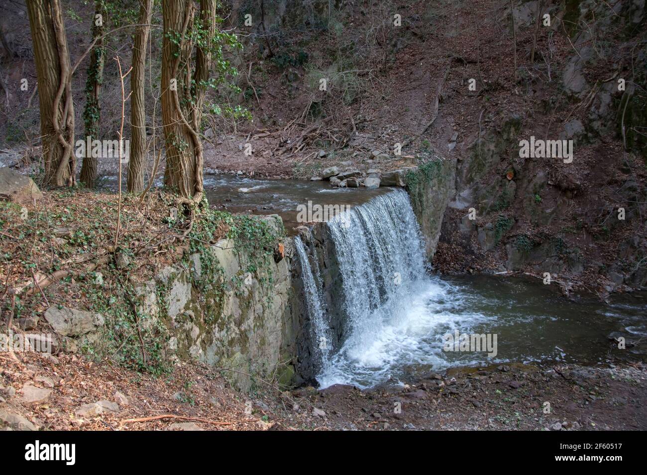 The waterfall in Vilpian / Vilpiano, Terlan/. Terlano, South Tirol.The ...