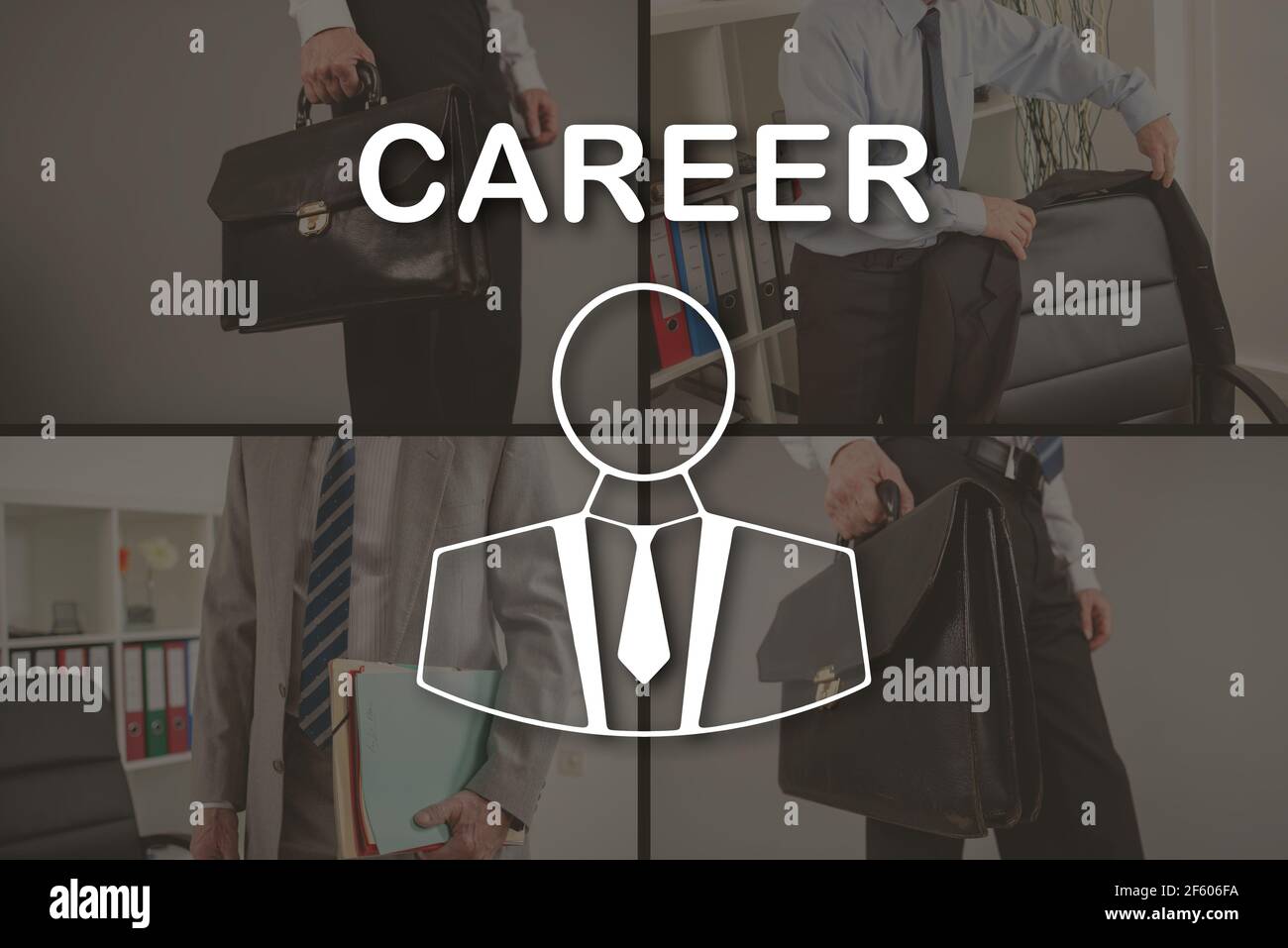 Career concept illustrated by pictures on background Stock Photo - Alamy