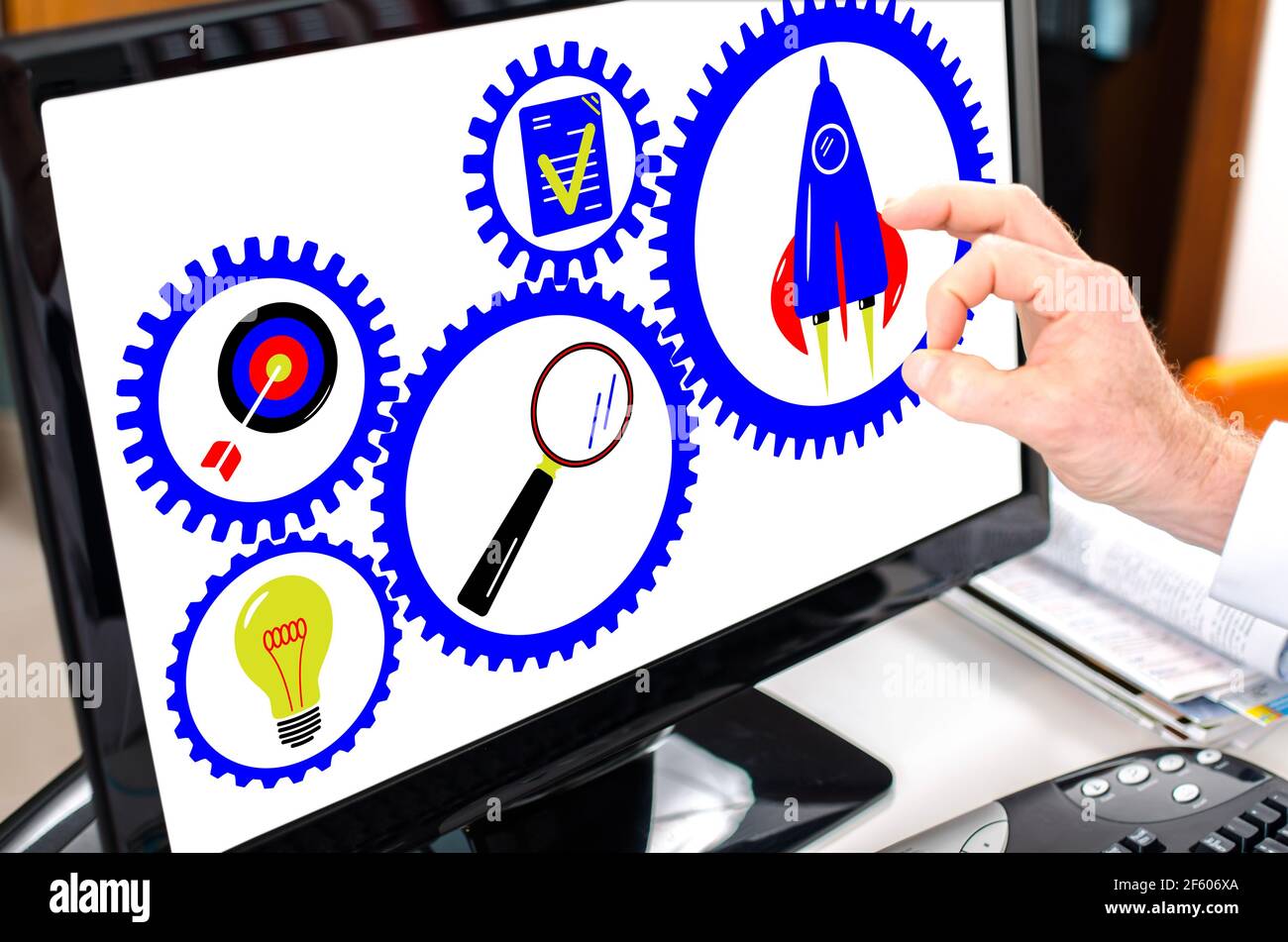 Business process concept shown on a computer screen Stock Photo - Alamy