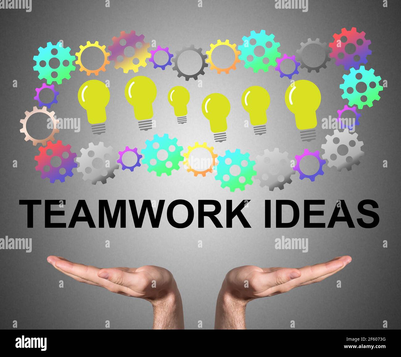 Open hands sustaining teamwork idea concept Stock Photo - Alamy