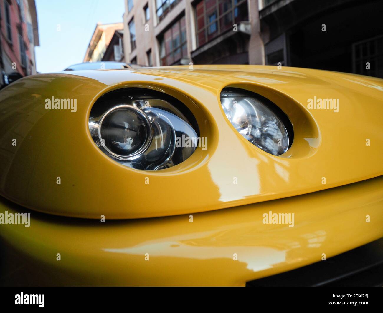 yellow Alfa Romeo Spider GTV cabriolet roadster Stock Photo - Alamy