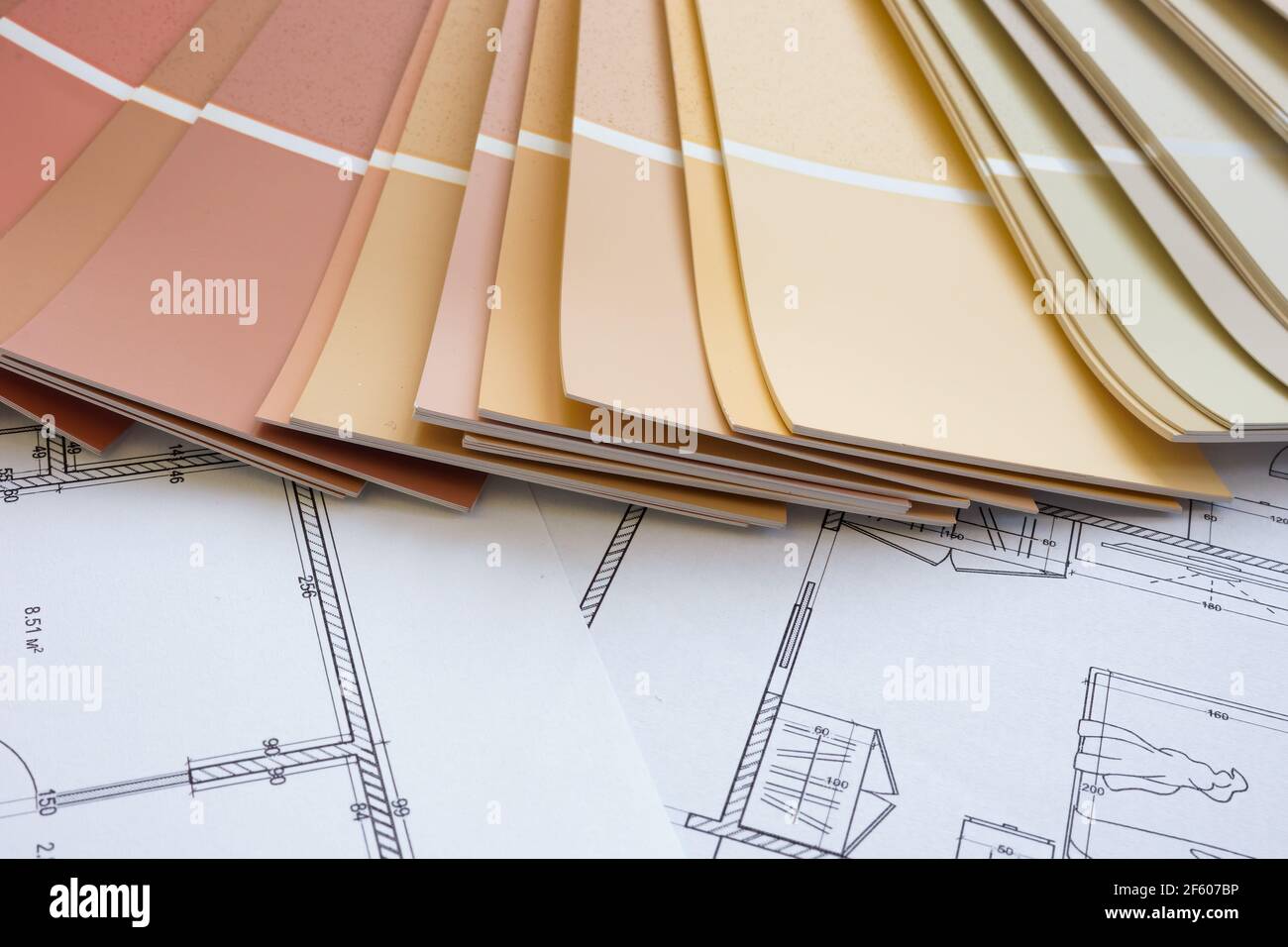 The Color palette and apartment renovation plan Stock Photo - Alamy