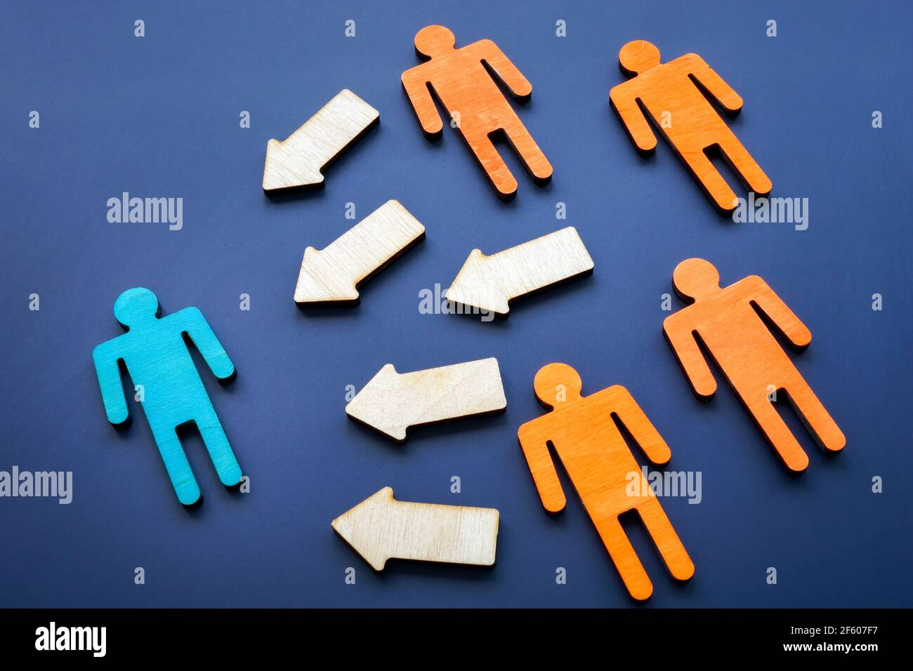 Assertiveness and aggression concept. Figures and aroows Stock Photo ...