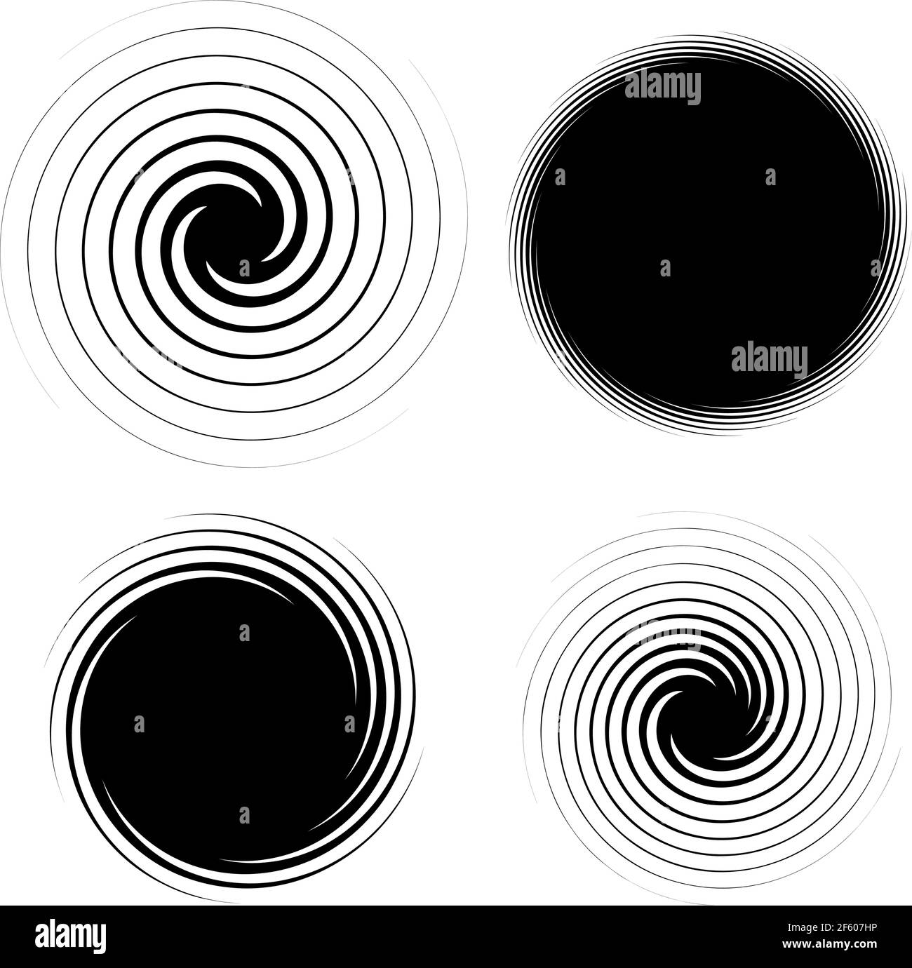 Radial, radiating spiral, swirl, twirl element shape — Stock vector ...