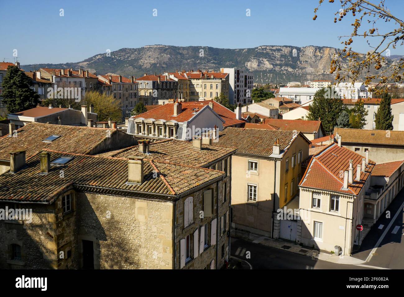 Valence western cityscape and the Drome Ardeche, Drome, France Stock ...