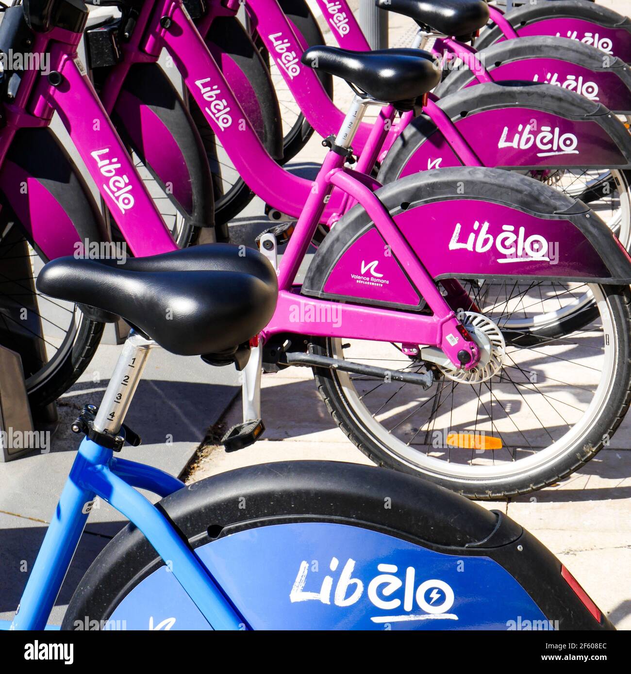 Libelo rent a bike station, Valence, Drome, France Stock Photo - Alamy