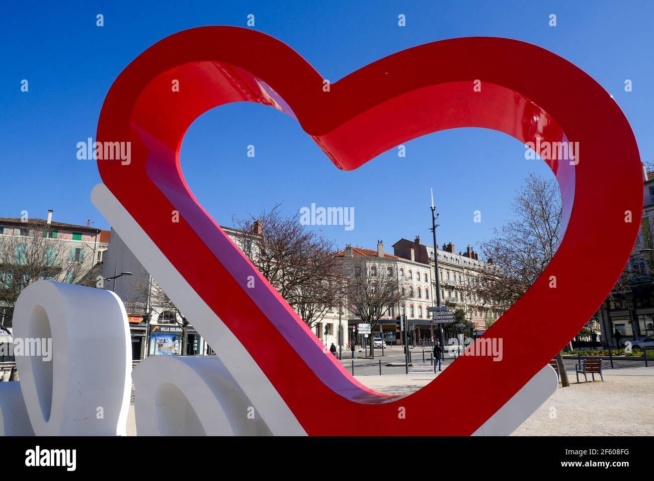 Valence city, seen through MonCoeurValence picture point, the Champ de ...
