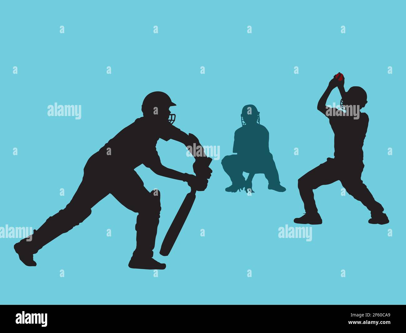 Cricket players in playing action on illustration graphic vector Stock ...