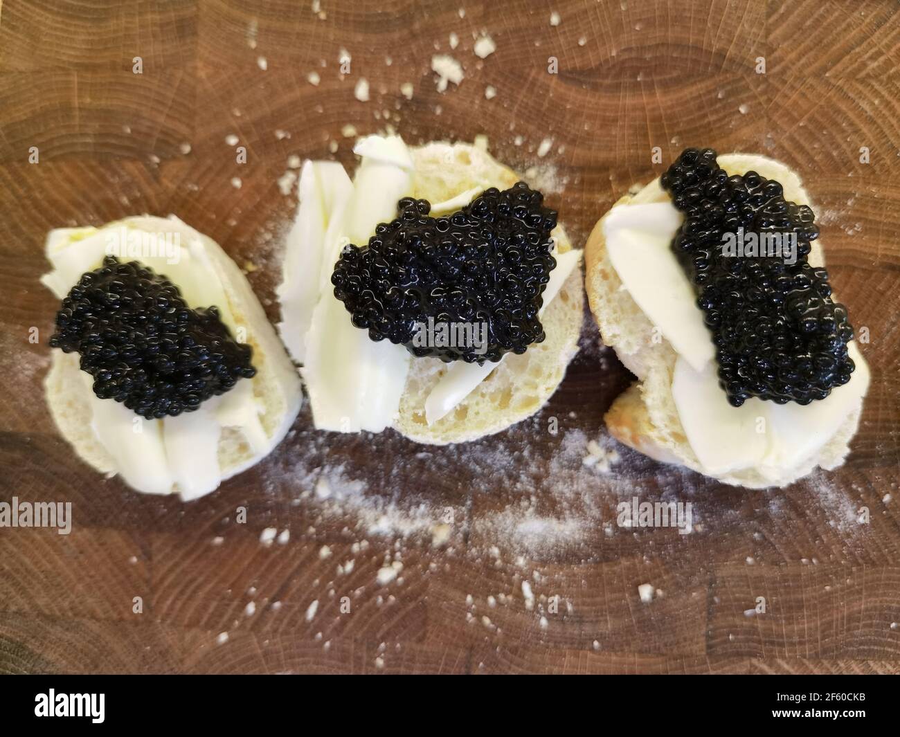 Delicious canapes black caviar hi-res stock photography and images - Alamy