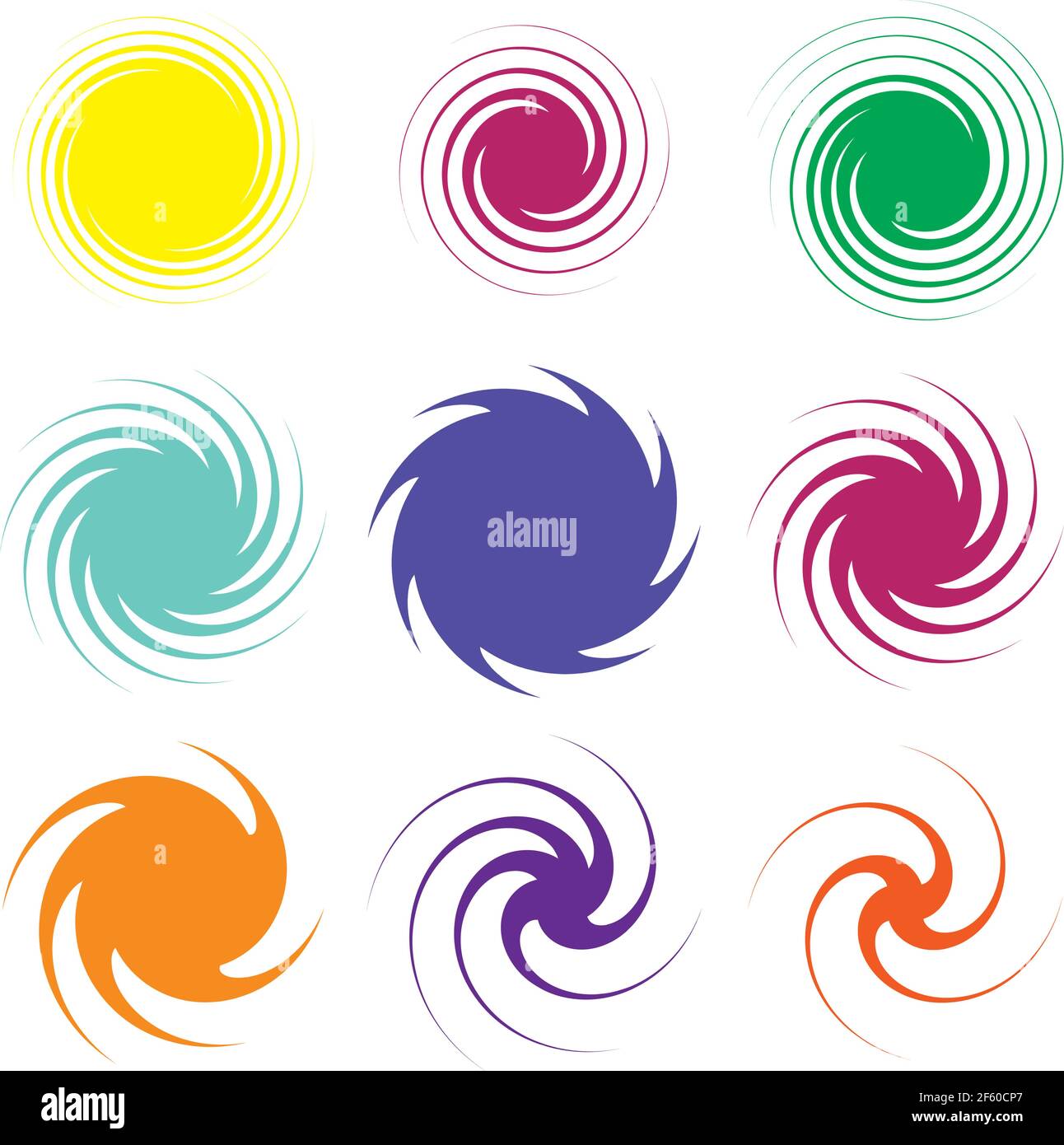 Radial, radiating spiral, swirl, twirl element shape — Stock vector ...