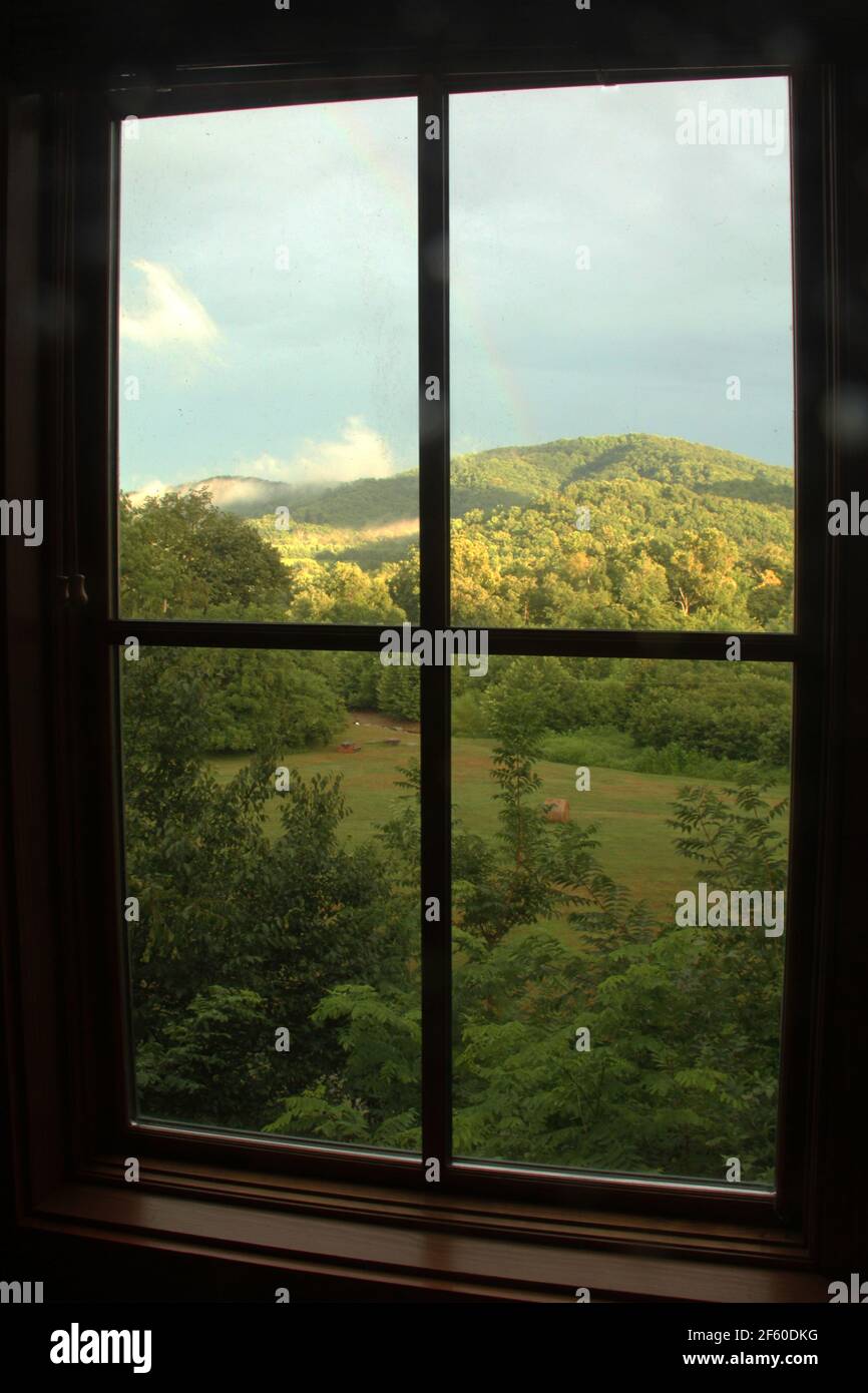Mountain landscape view through glass hi-res stock photography and ...