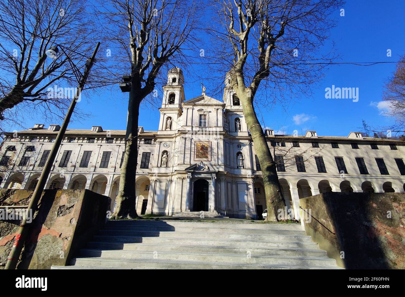 Acquasanta cathedral holy water catholic church Genoa, Italy Stock ...