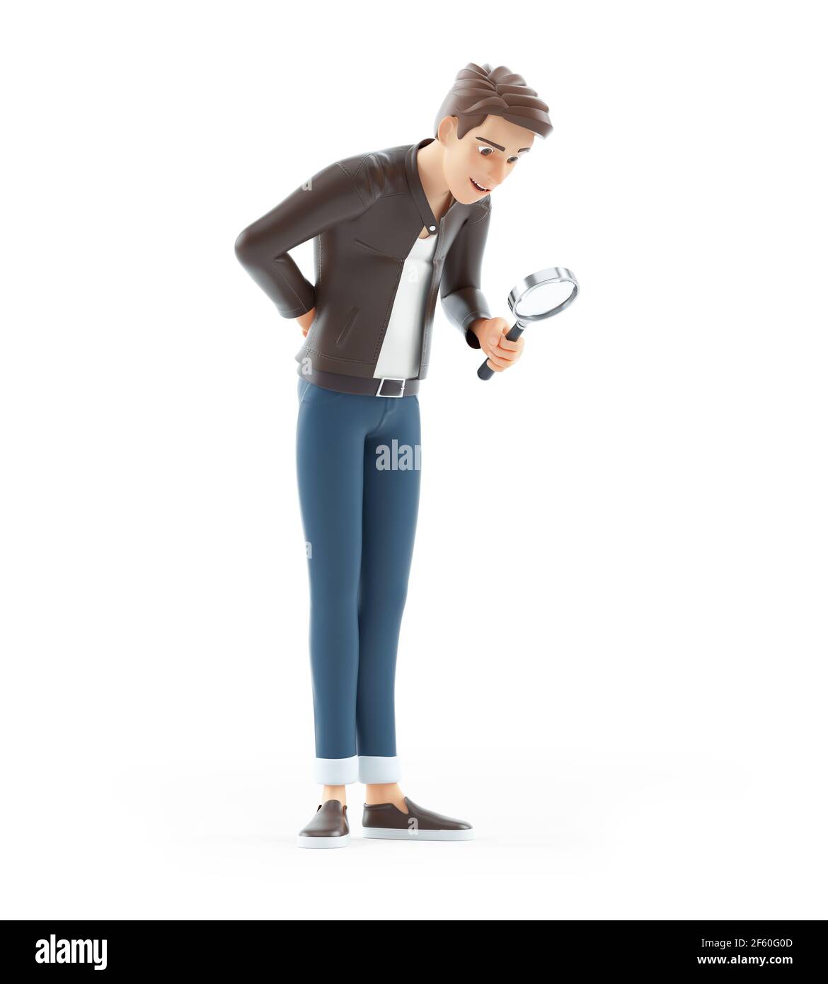 3d man magnifying glass looking hi-res stock photography and images - Alamy