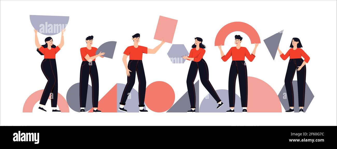 Teamwork geometric shapes Stock Vector Image & Art - Alamy