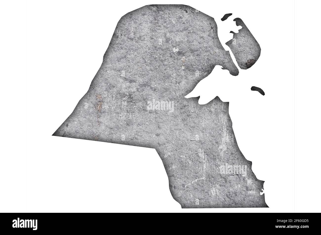 Map of Kuwait on weathered concrete Stock Photo - Alamy