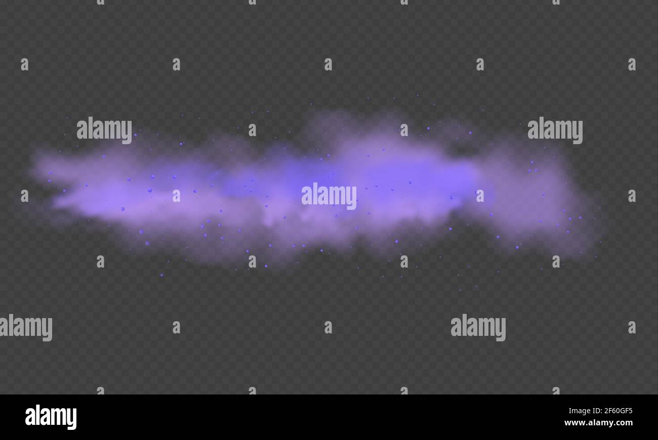 Purple fog or smoke.Purple dust with particles. Violet smoke or dust ...