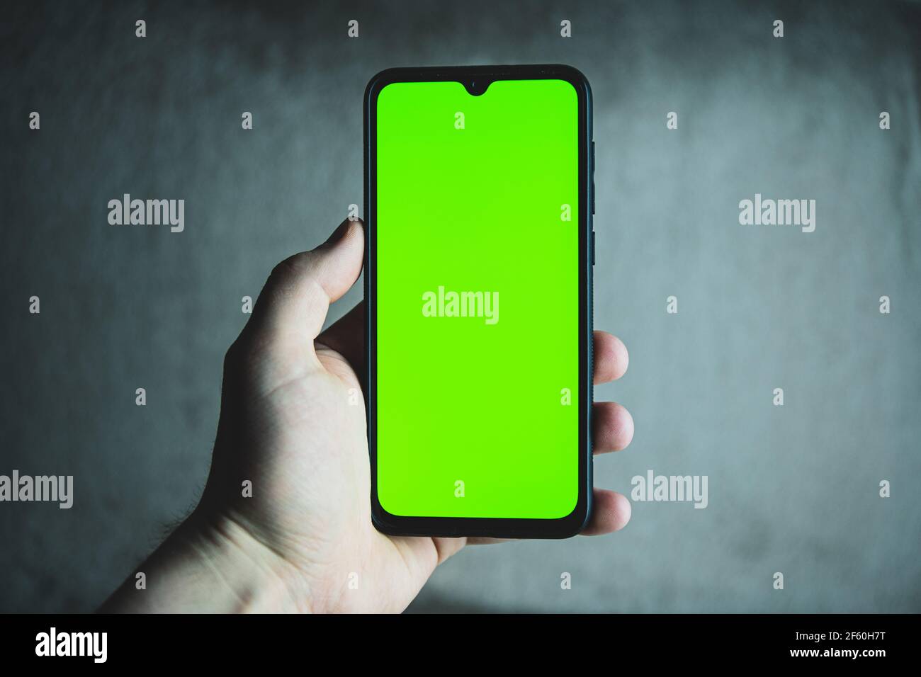 Smartphone with greenscreen. Mobile phone frameless design concept ...