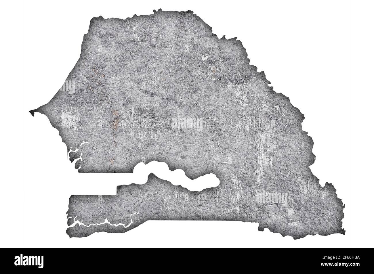 Map of Senegal on weathered concrete Stock Photo - Alamy