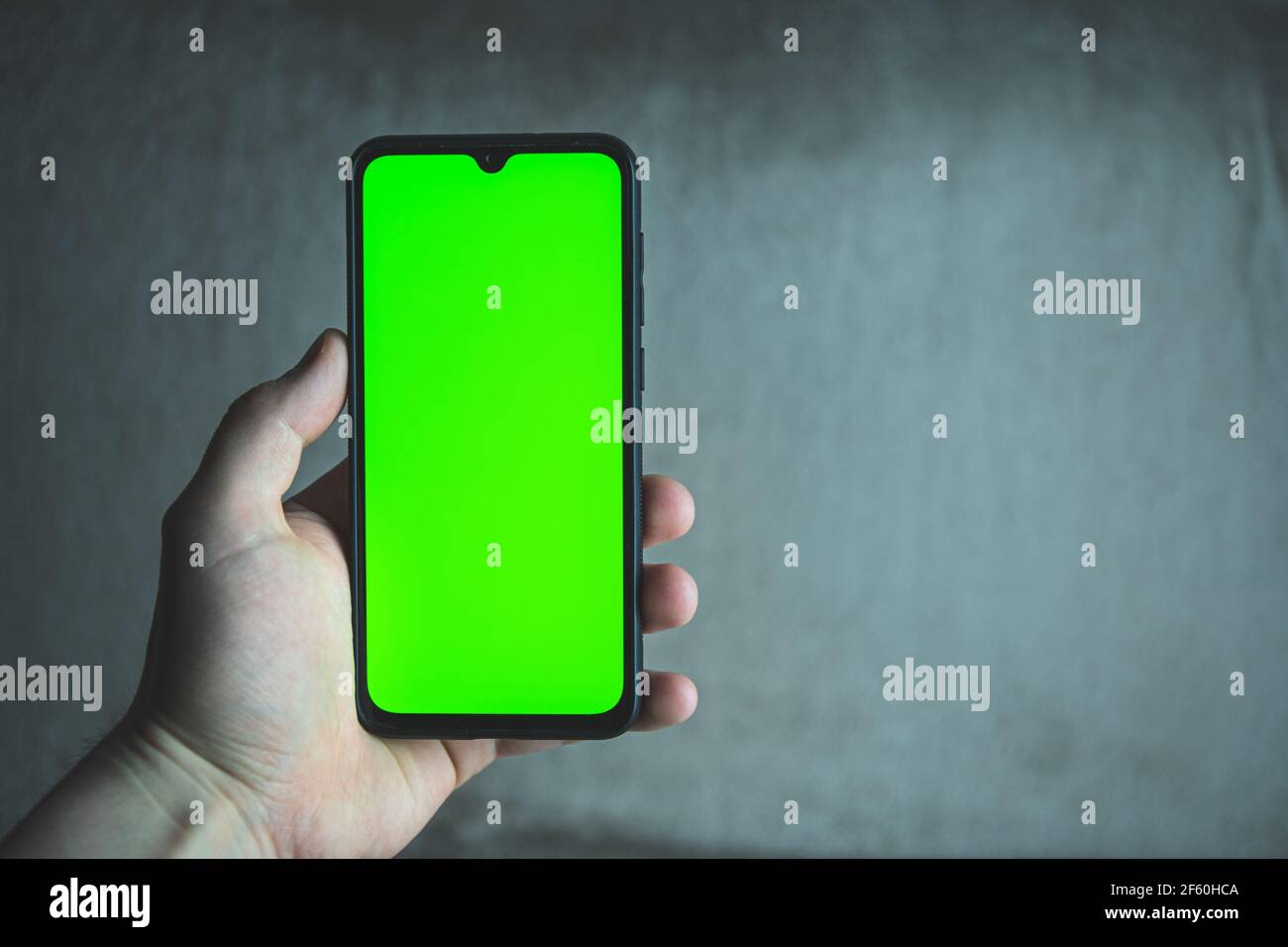Smartphone with greenscreen. Mobile phone frameless design concept ...