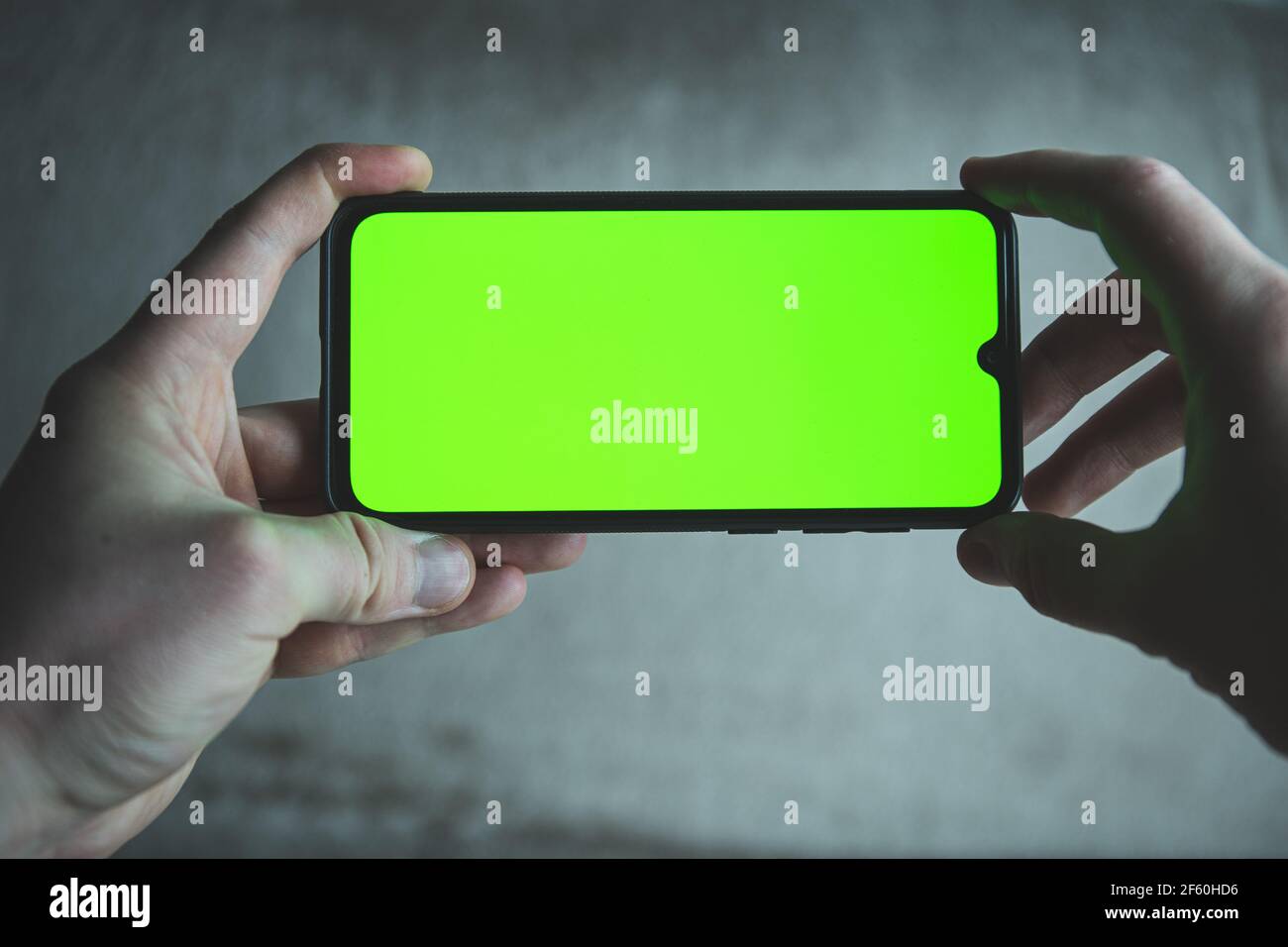 Smartphone with greenscreen. Mobile phone frameless design concept ...