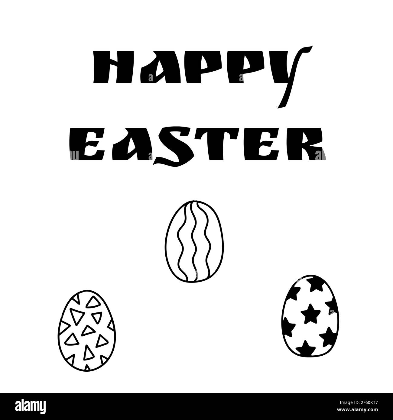Hand written Happy Easter words . Greeting card text templates with ...