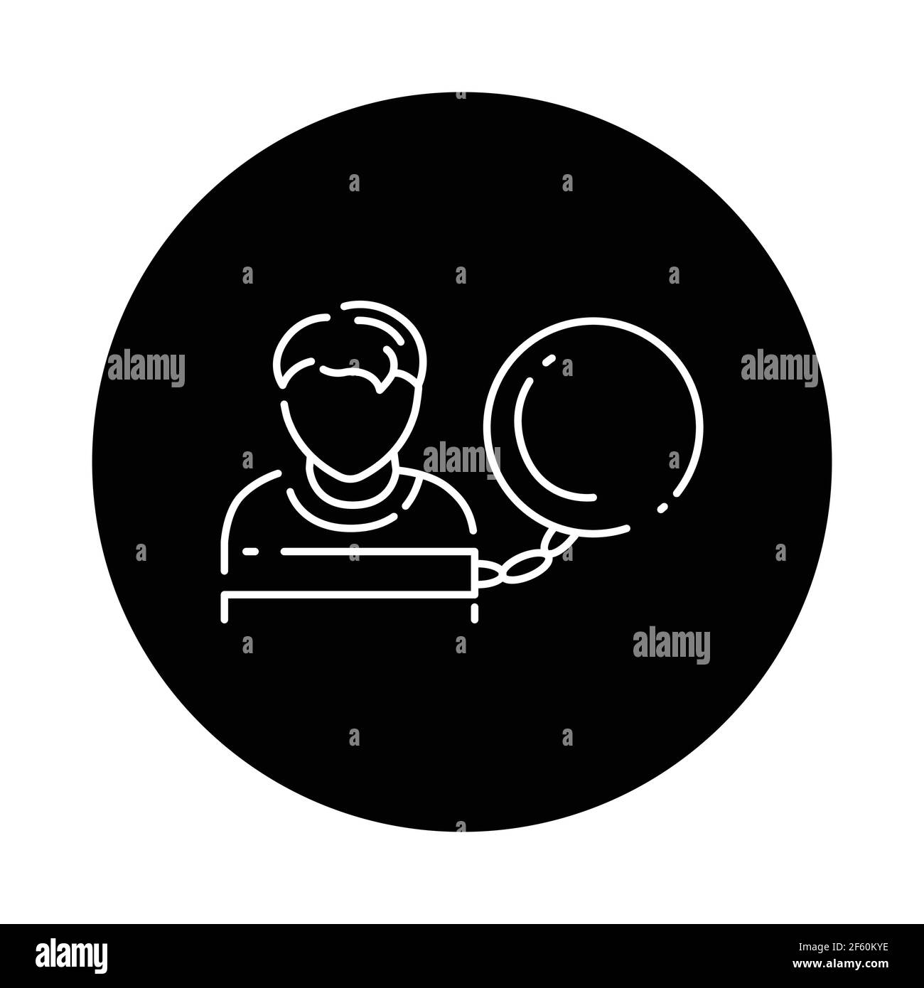 Slavery children color line icon. Human rights. Child abuse. Violence ...