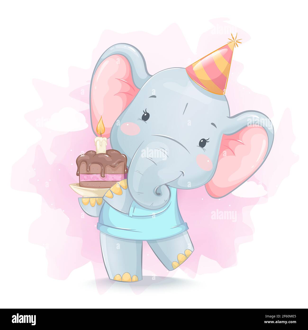 Cute Elephant Clipart Birthday