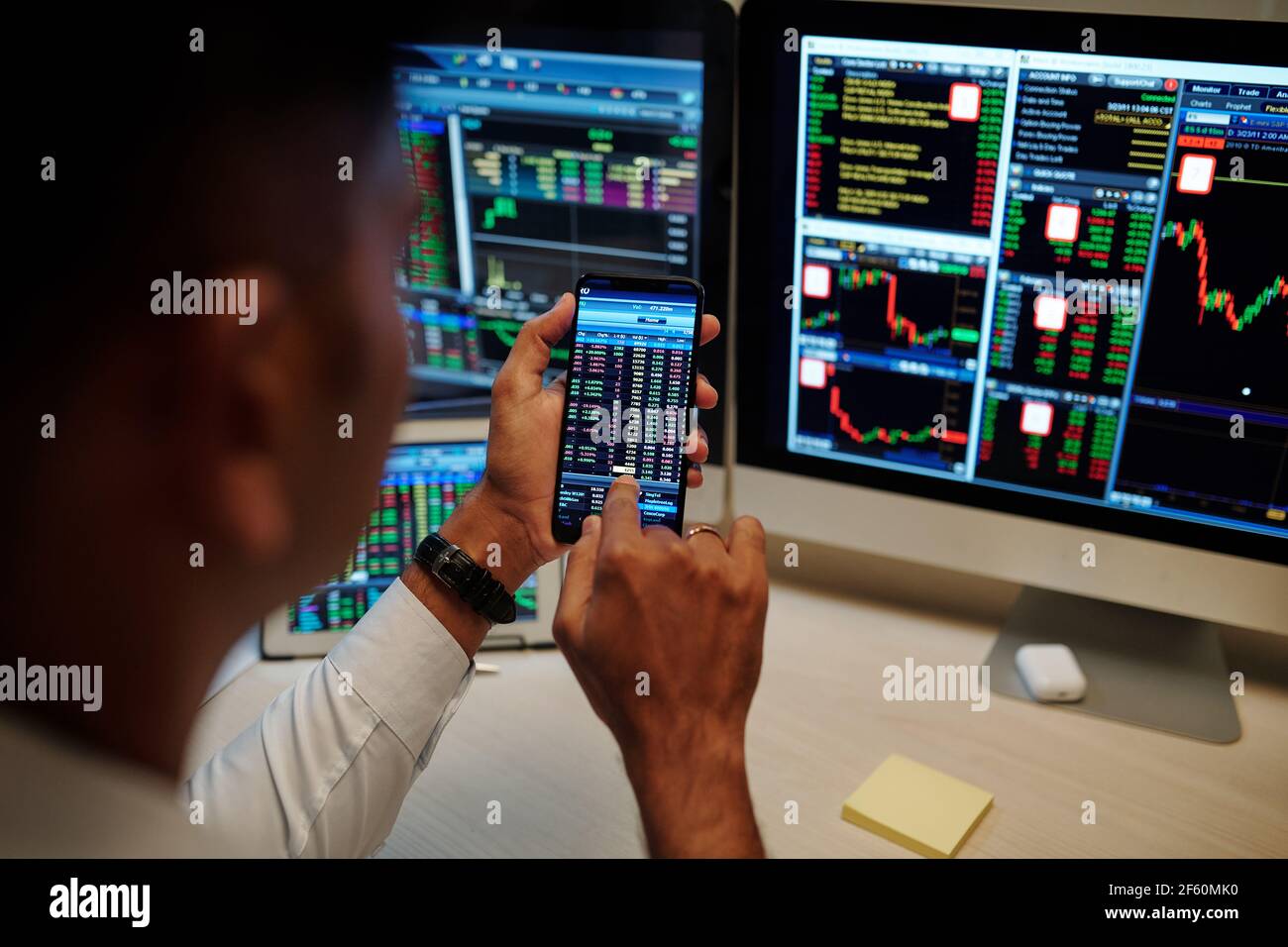 Stock market monitor in office hi-res stock photography and images - Alamy