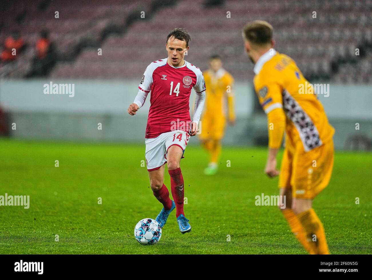 MCH Arena, Herning, Denmark. 28th Mar, 2021. Mikkel Damsgaard of ...