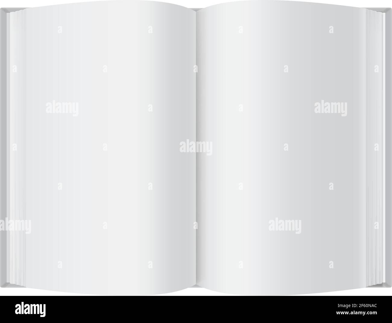 Template of open book isolated on white background. Photo-realistic ...