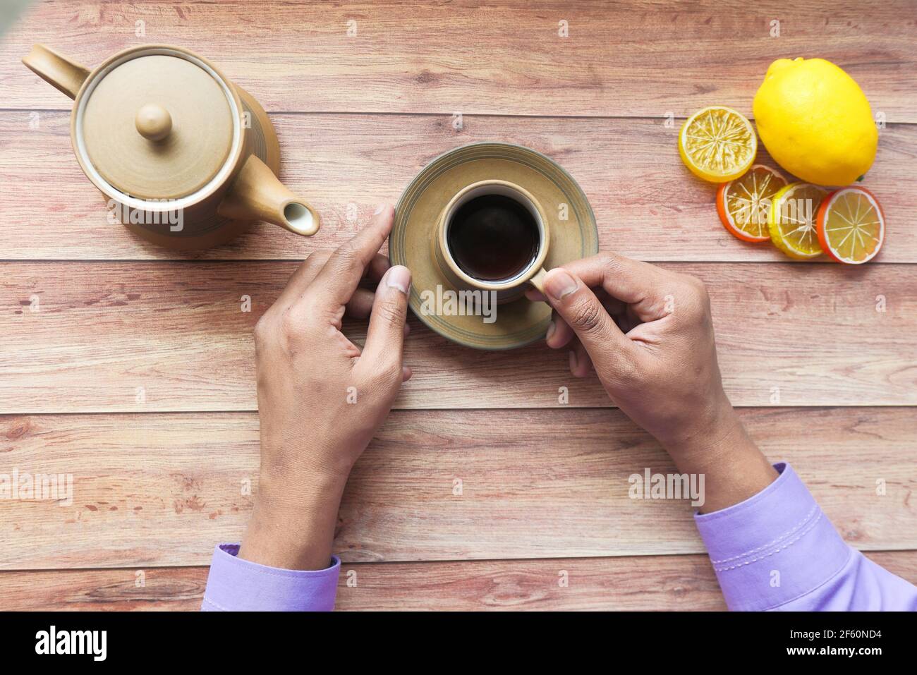 Sick man hot tea hi-res stock photography and images - Alamy