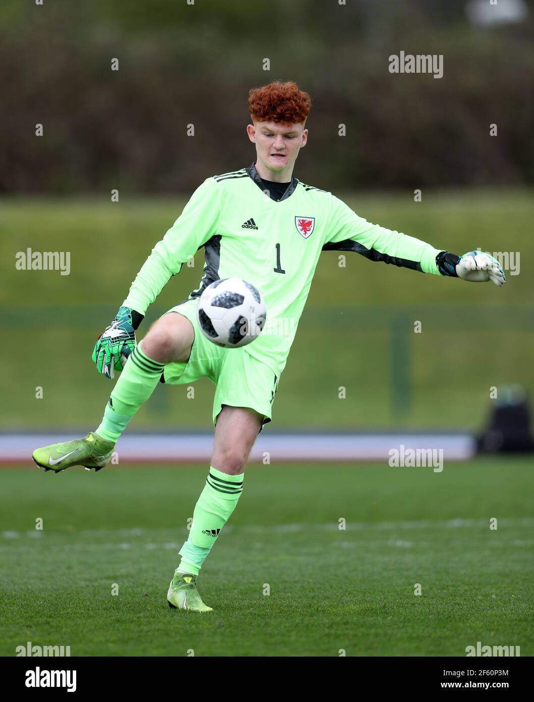 Wales goalkeeper Max Williams during the Under-18 International ...