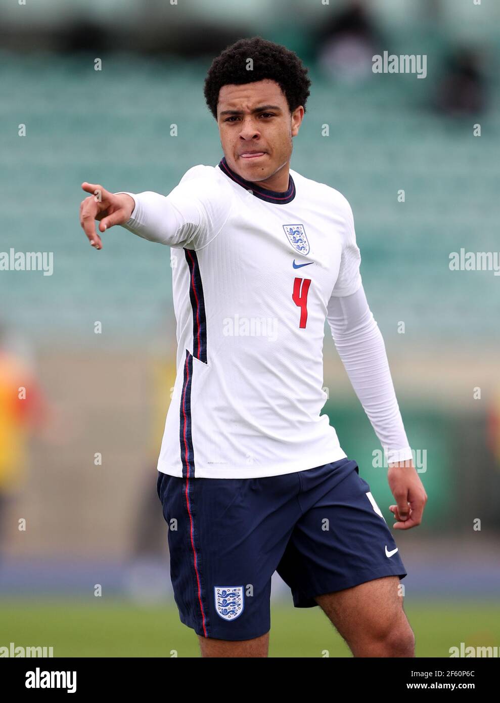 England's CJ Egan-Riley during the Under-18 International Friendly ...
