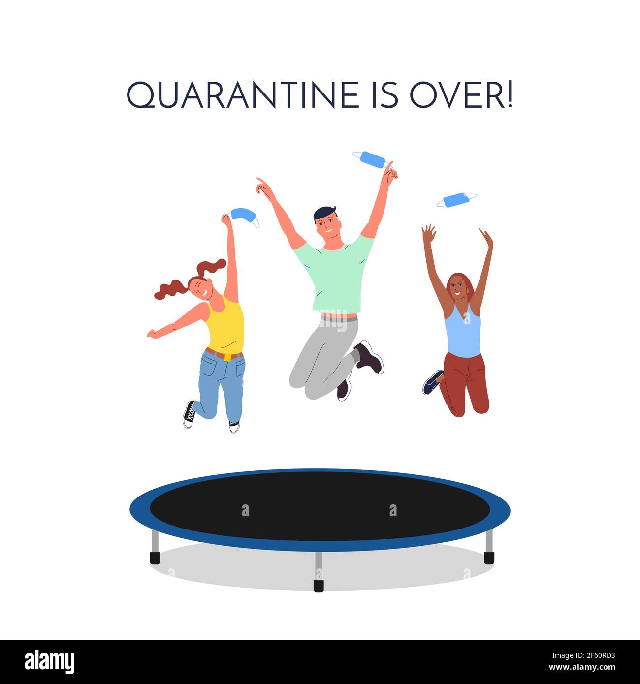 Crowd of young happy smiling multinational diverse people are jumping ...